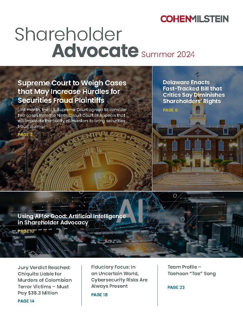 Securities Litigation & Investor Protection - Cohen Milstein